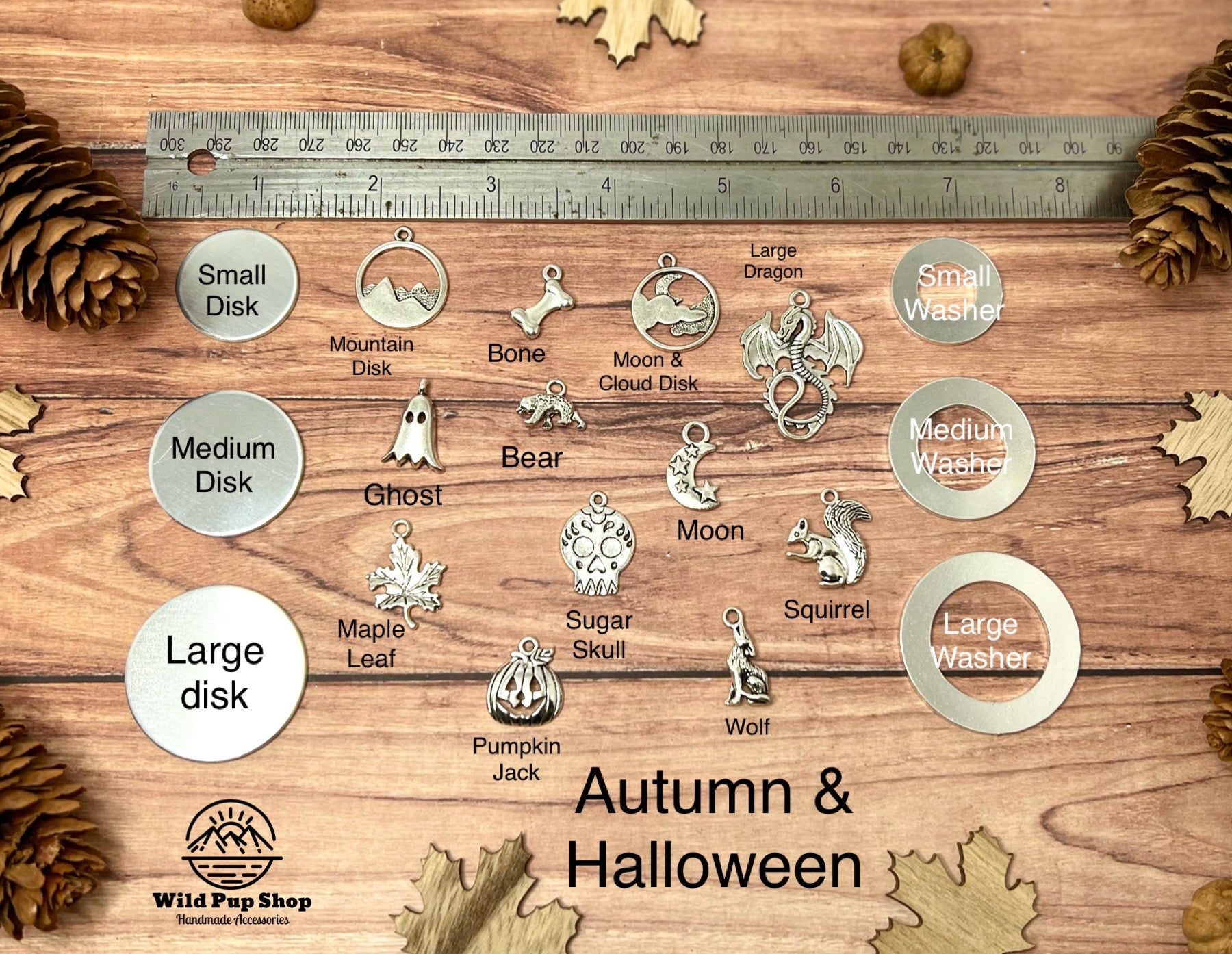 Autumn & Halloween Metal Charm for ID tags, Keyrings and Jewlery – Wild ...